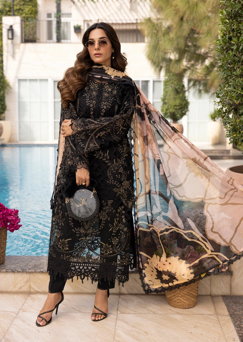 Ivana Luxe Chikan Embroidered 3 Piece Outfit With Net Dupatta AL1002 ...