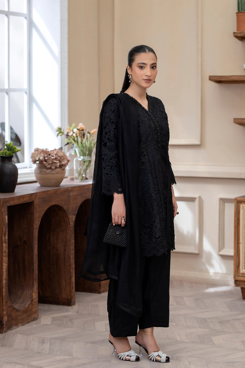 Maria B Inspired Ladies Farshi Salwar Black Chikan Kari Mummy & Me Eid ...