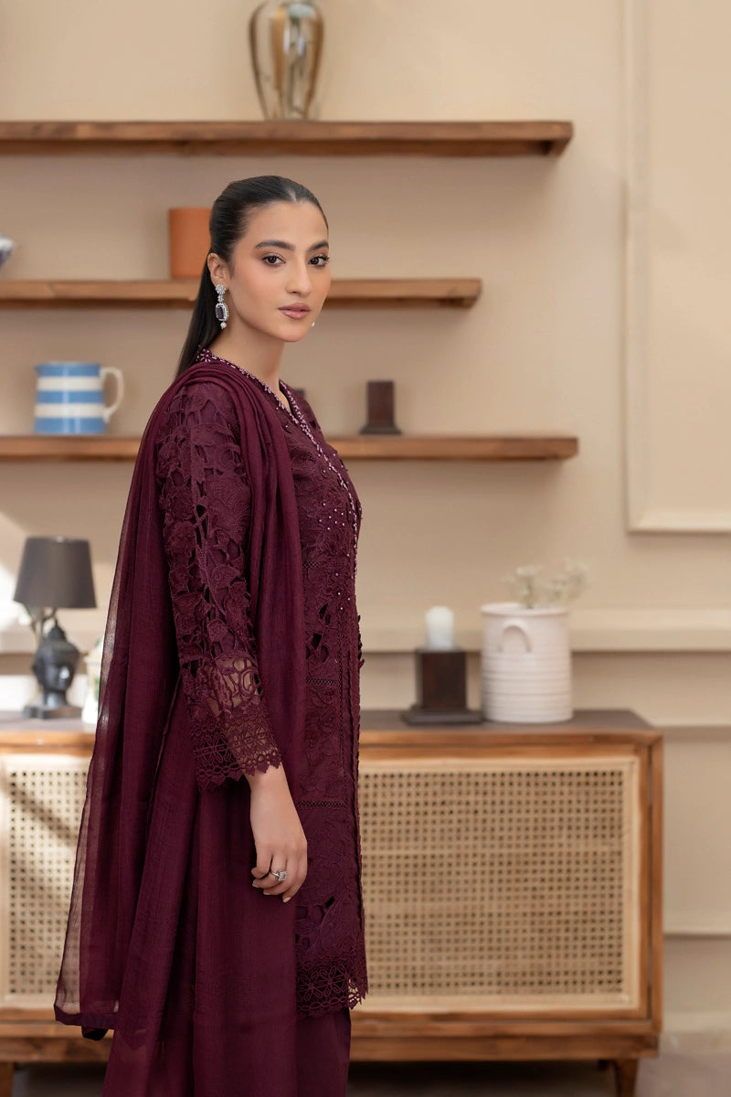 Maria B Inspired Ladies Farshi Salwar Purple Chikan Kari Mummy & Me Eid ...