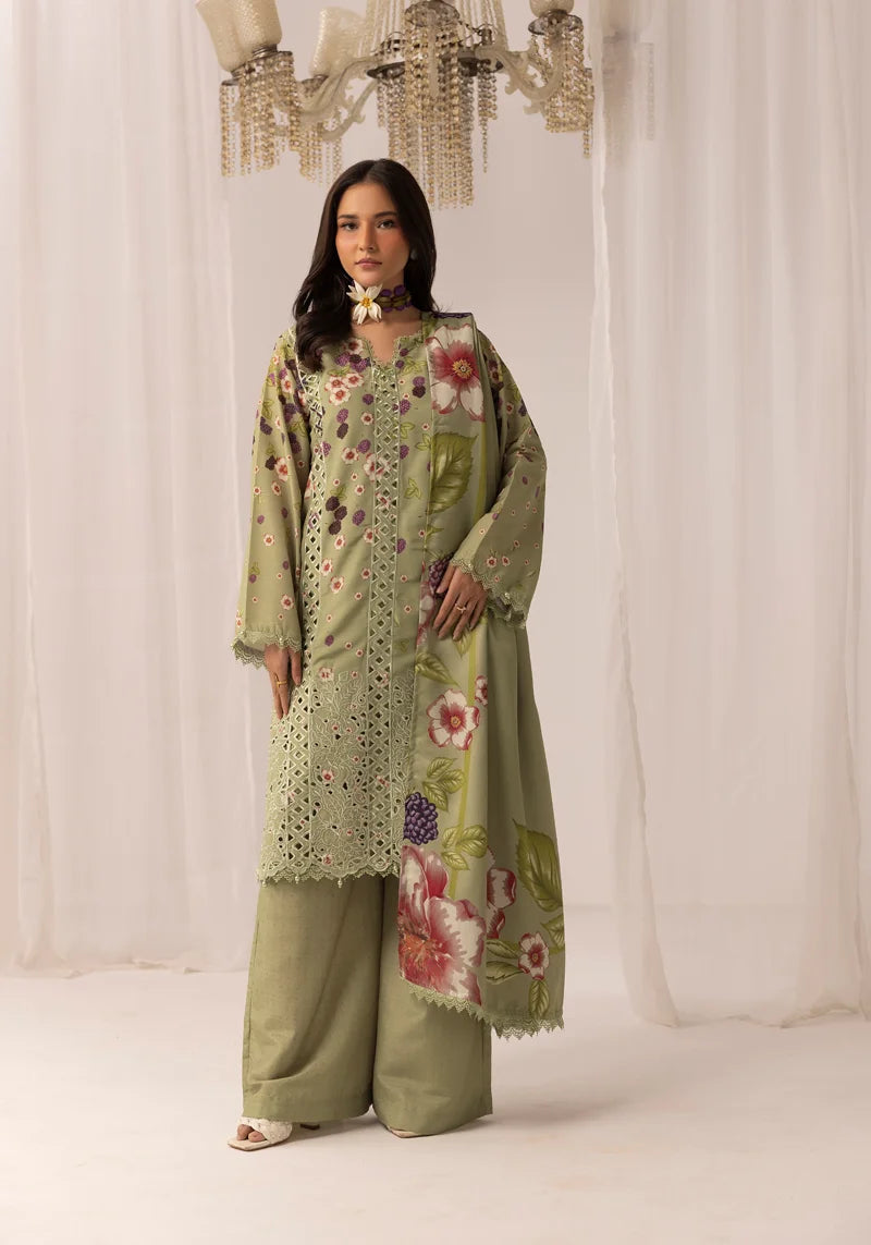 Maria B Embroidered Cambric Linen Eid Suit with Shawl AL1149– Desi Posh