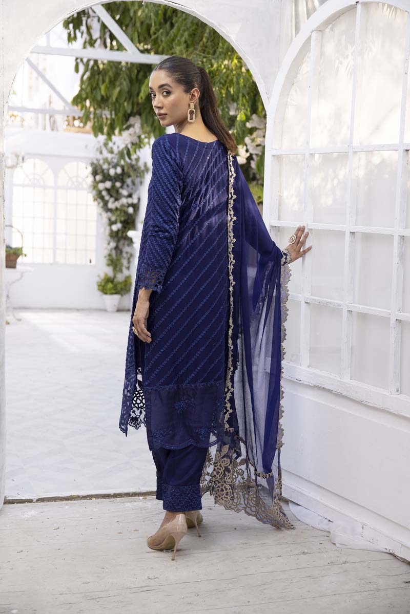 Azure Inspired Embroidered Aqua Serene Blue 3 Piece Wedding Outfit ...