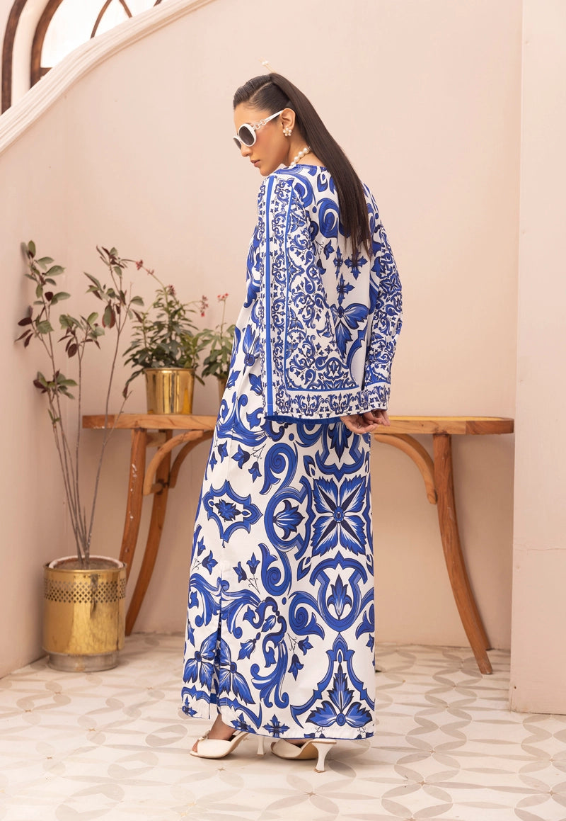 Dolce Designer Inspired 2 Piece Co-ords Winter Outfit Blue– Desi Posh