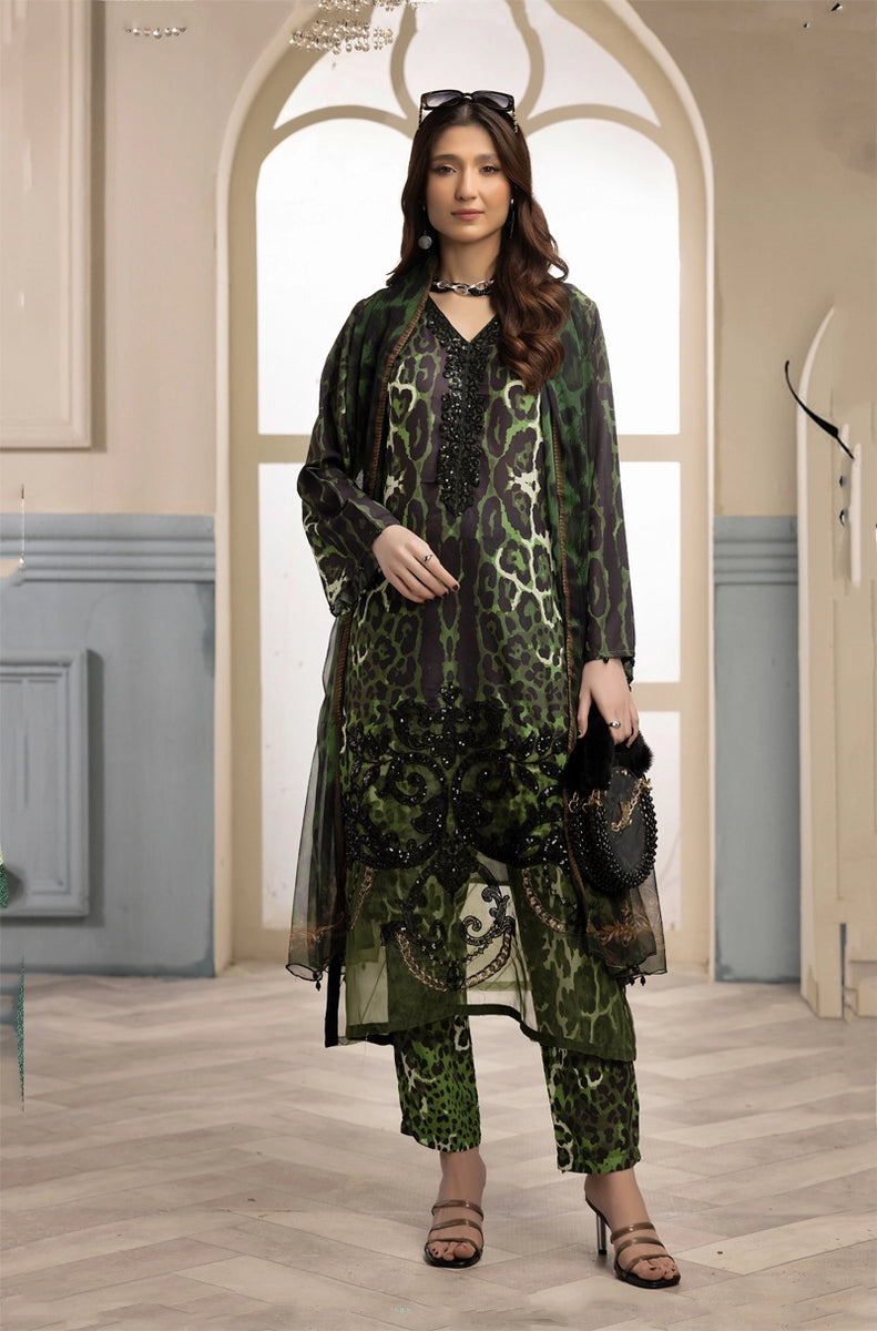 Maria B Inspired M.Prints 3 Piece Linen Viscose Outfit MPT-2509A | Desi ...