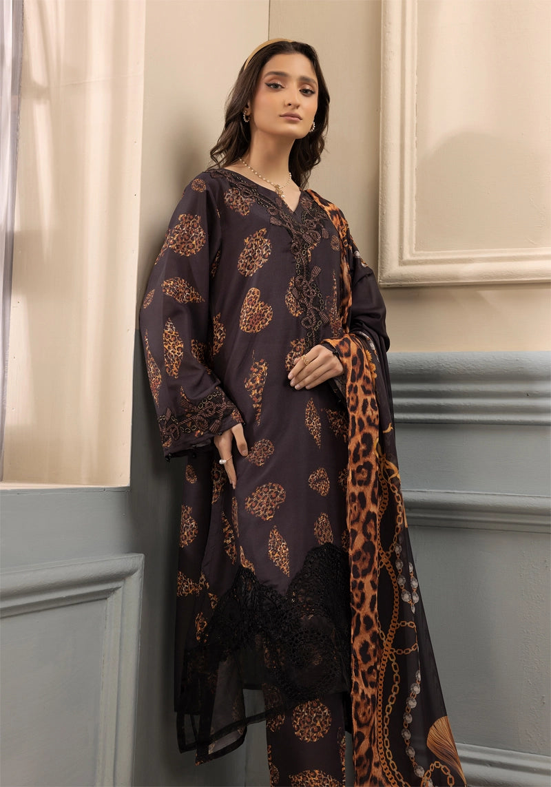 Maria B Inspired M.Prints 3 Piece Linen Outfit MPT-2510B | Desi Posh