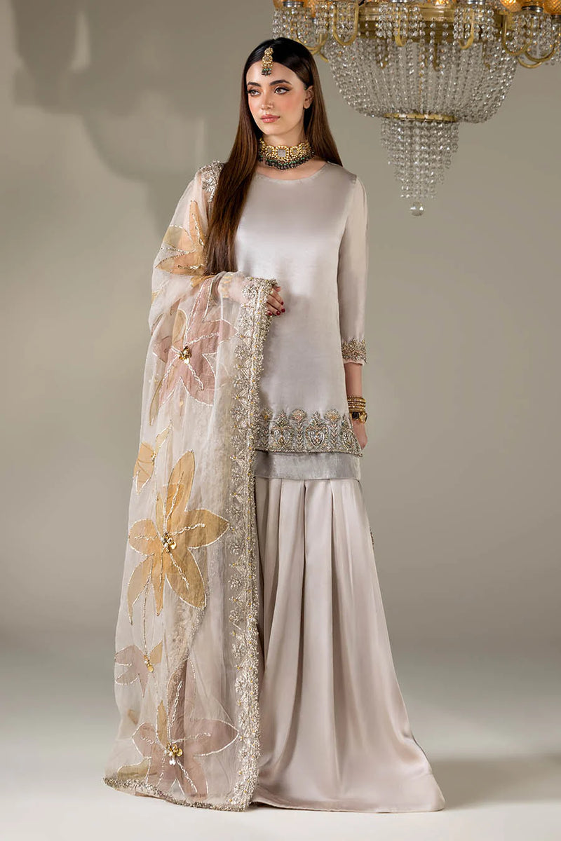 Khuda Baksh P-299 | Designer Sheesha Silk Pakistani Wedding Sharara Ou ...