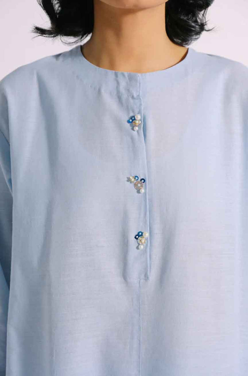 Ethnic PK Designer Powder Blue Solid Suit E0103 | Desi Posh